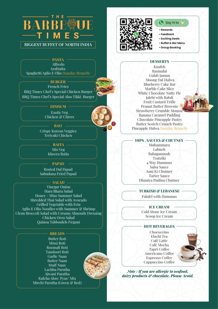 Buffet Menu - The Barbeque Times