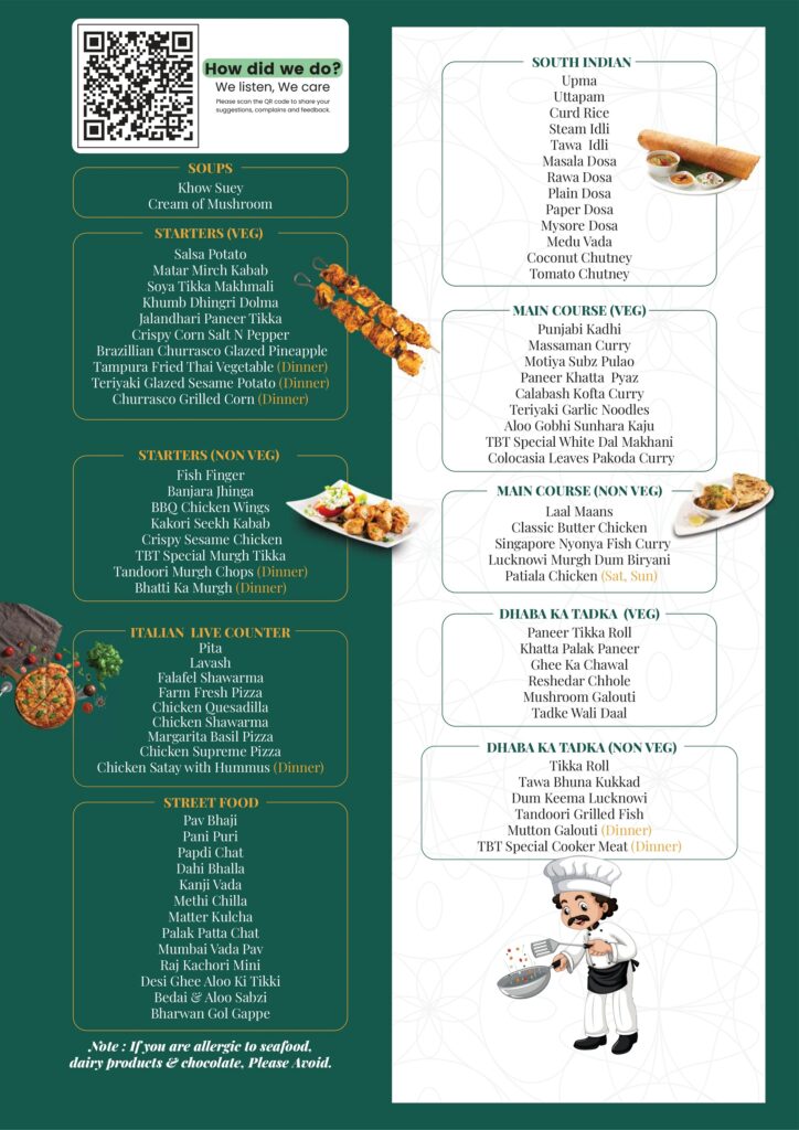 Buffet Menu | Unlimited Buffet in Gurgaon - Thebarbequetimes