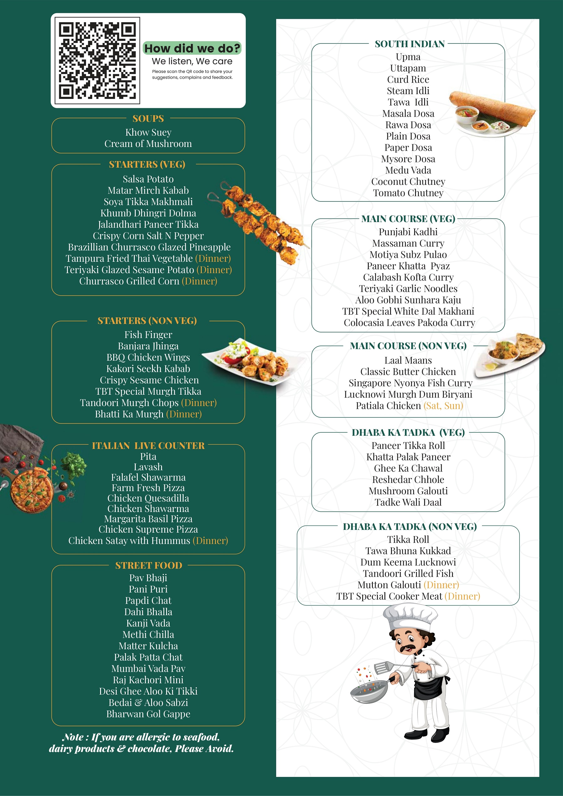 Buffet Menu | Unlimited Buffet in Gurgaon - Thebarbequetimes