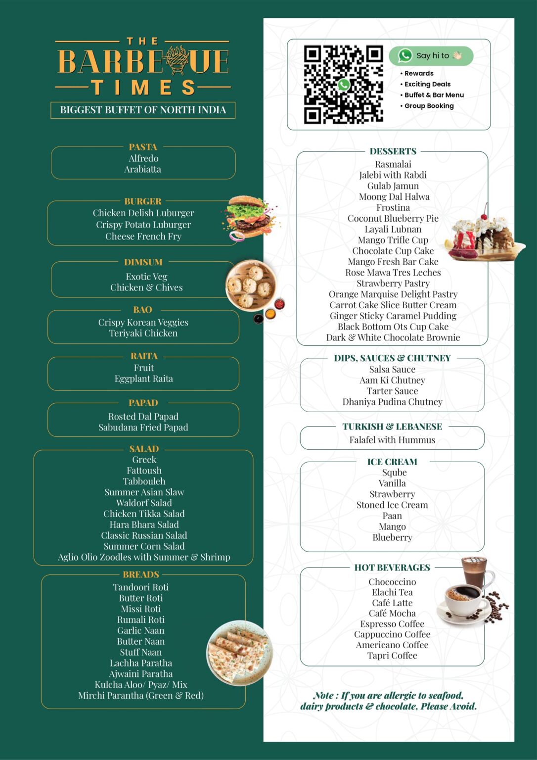 Buffet Menu | Unlimited Buffet in Gurgaon - Thebarbequetimes